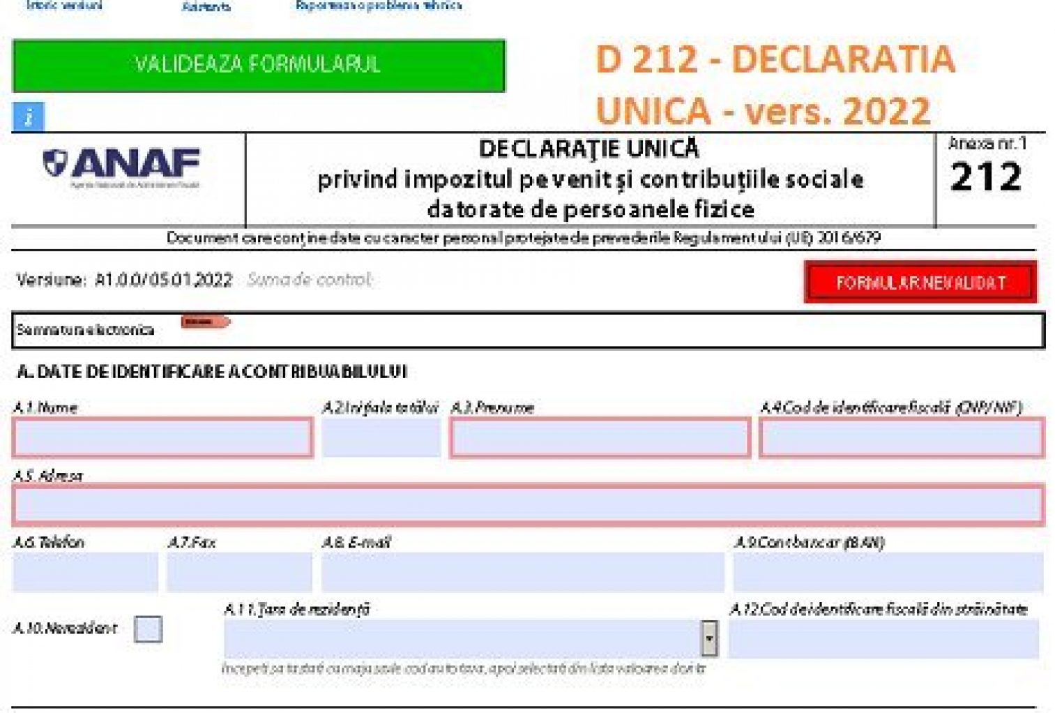 Declaraţia unică 2022 de la ANAF cuprinde câteva modificări faţă de ...